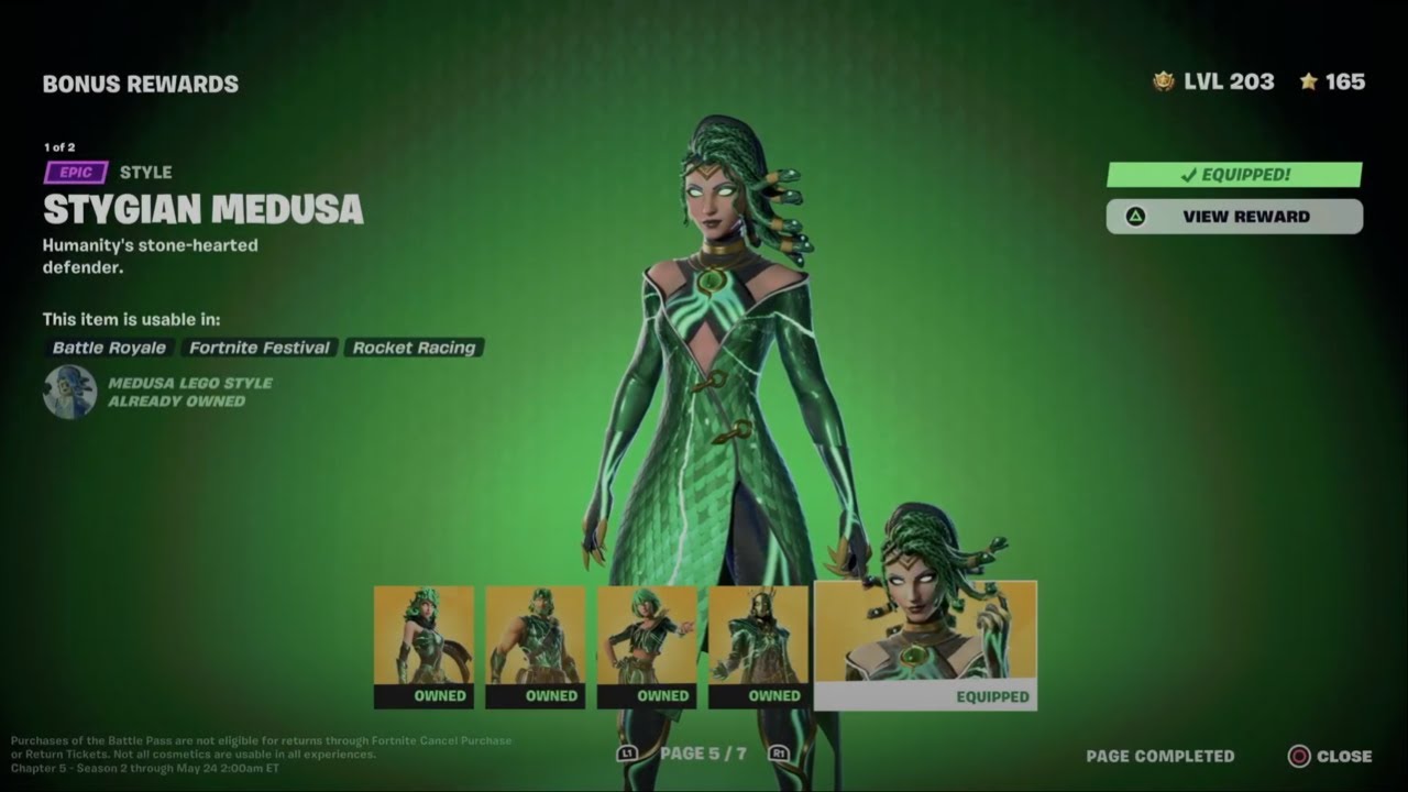 How to Unlock Stygian Medusa Skin Style in Fortnite | Battle Pass Bonus ...