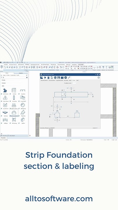 Creating Section And Label For Strip Foundation Pythonparts In Allplan Youtube