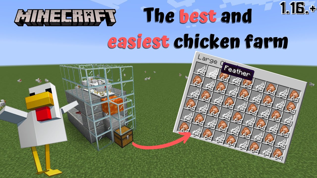 The BEST AFK CHICKEN FARM VERY EASY TO BUILD | MCPE/Xbox/PS4/Switch ...