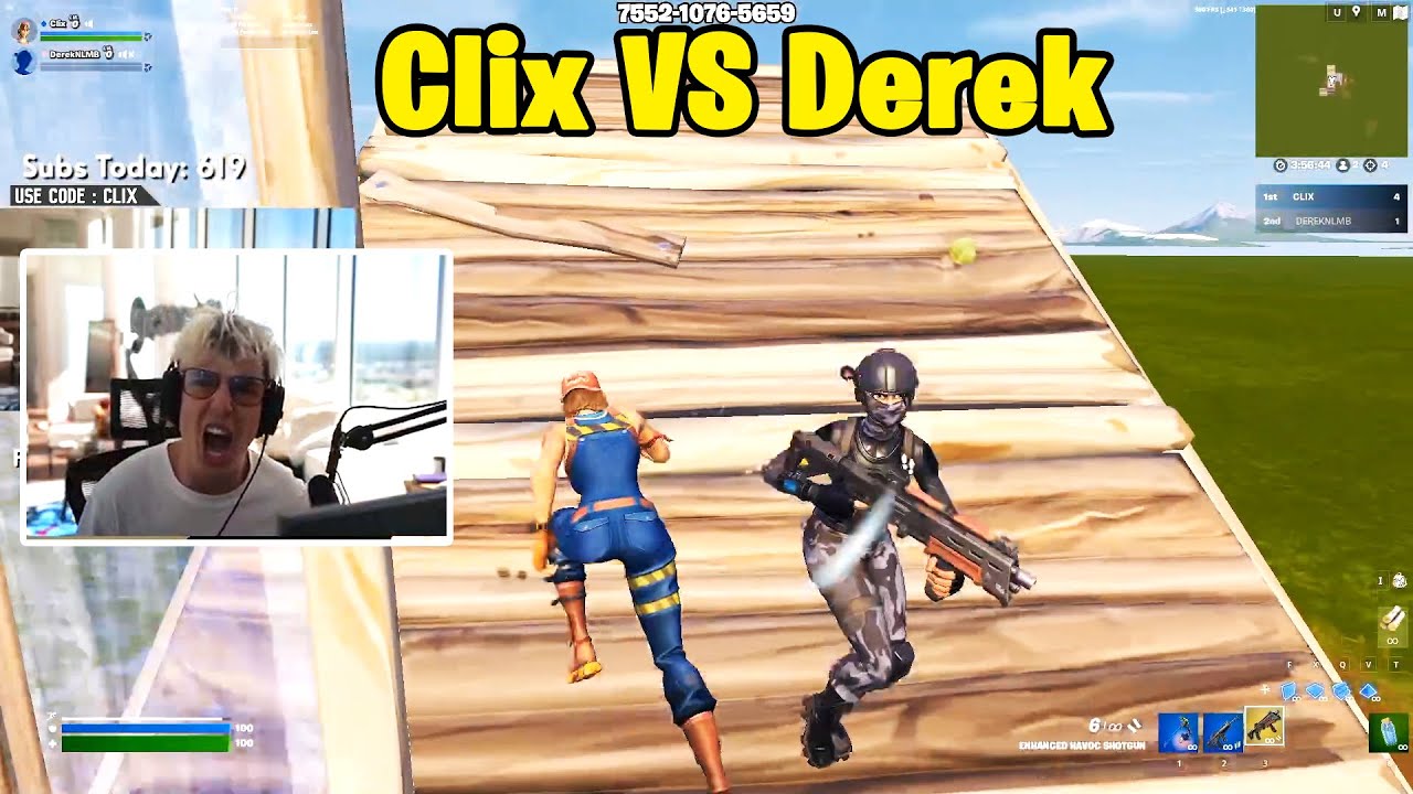 Clix Vs Derek 1v1 Toxic Buildfights Youtube