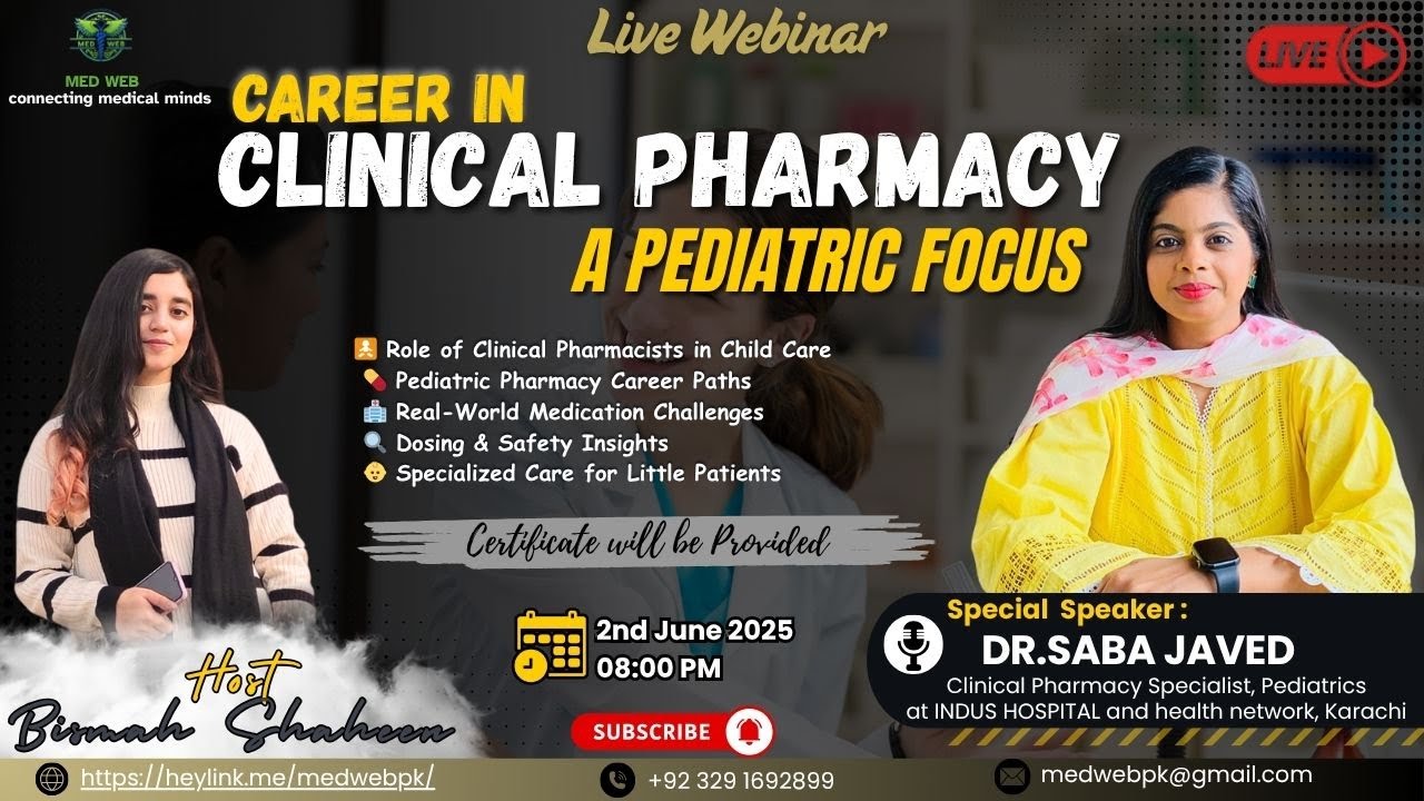 Career in Clinical Pharmacy | A Pediatric Focus | Dr. Saba Javed | Live ...