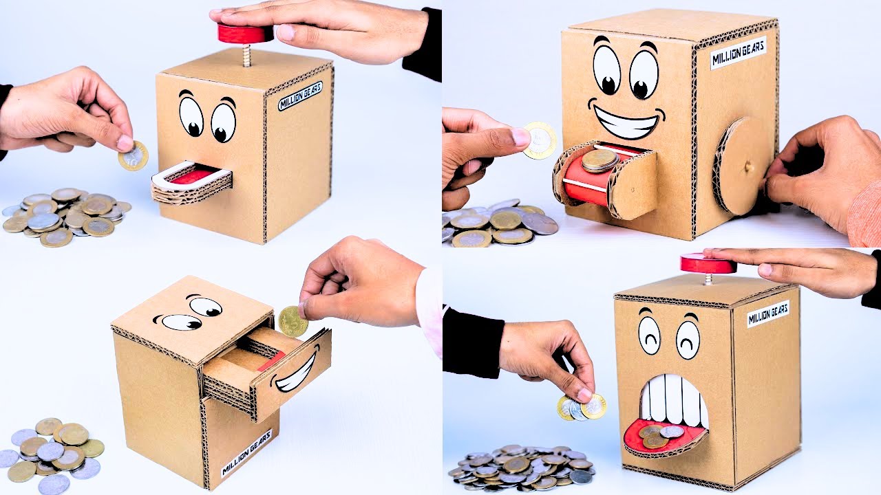 How To Make Coin Bank From Cardboard | Amazing Cardboard Project | 3 ...