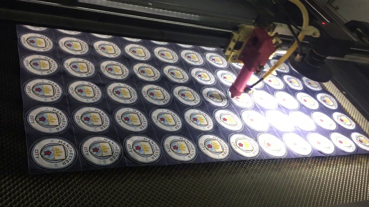 LASER CCD for cutting Embroidery Patch (football Patch) - YouTube