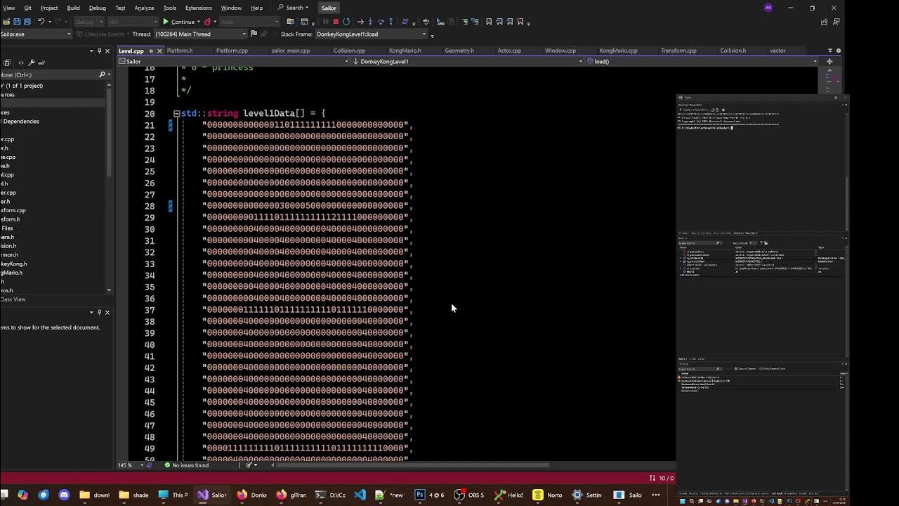 Creating DonkeyKong [Working on debug draw: 4]: C++ | OpenGL - YouTube