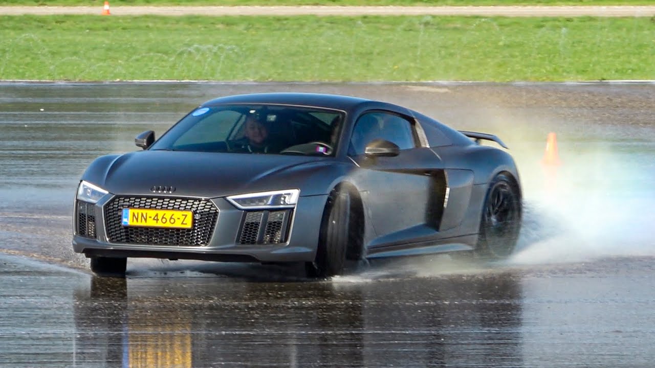 Audi R8 V10 with Titanium Exhaust - HIGH SPEED QUATTRO DRIFTING! - YouTube