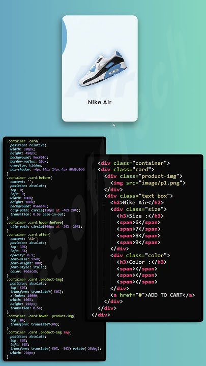 Animated product card design using html CSS #shorts #shortsfeed #webdesign #coding #productcard ...