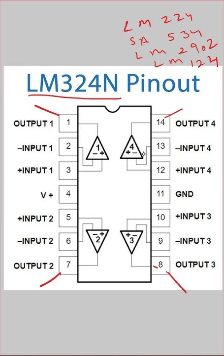 lm324|lm324 ic circuit diagram|lm324 pinout| #ytshorts - YouTube
