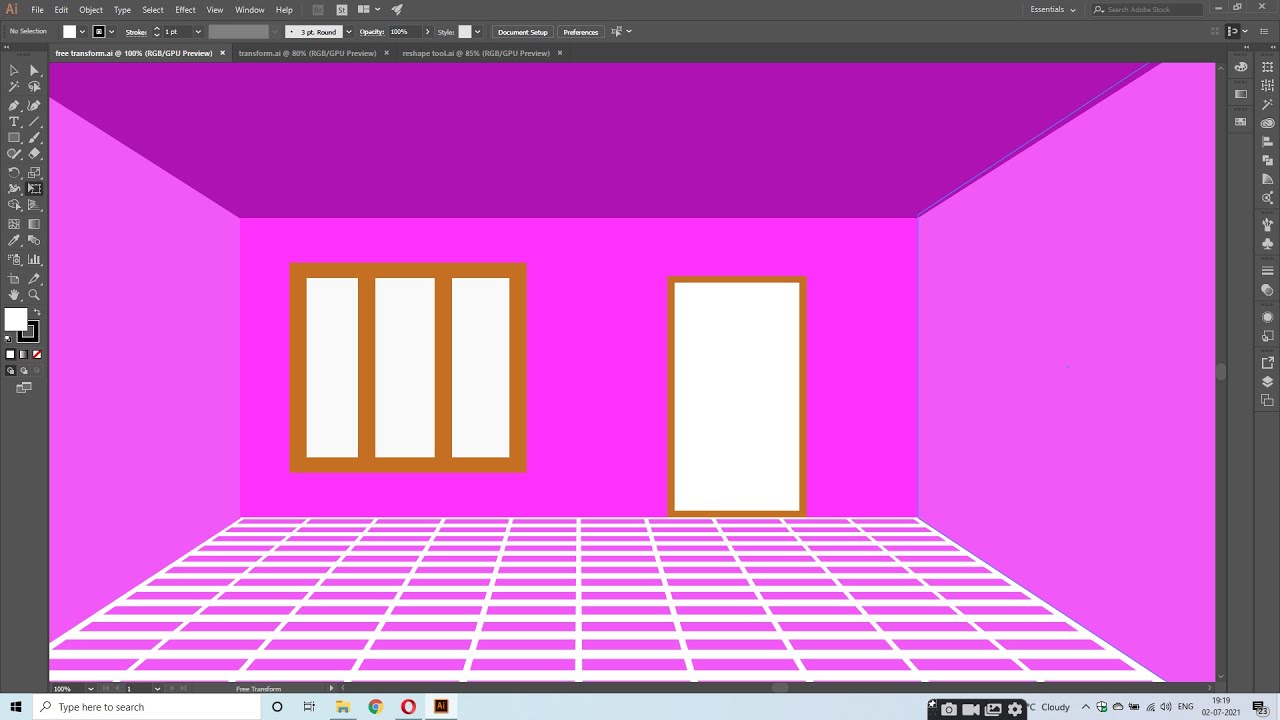 How to use free transform Tool in illustrator for bigginers ...
