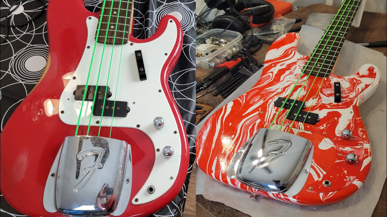Fender Squire P Bass Guitar Restoration and Hydro Dip Refinish. - YouTube