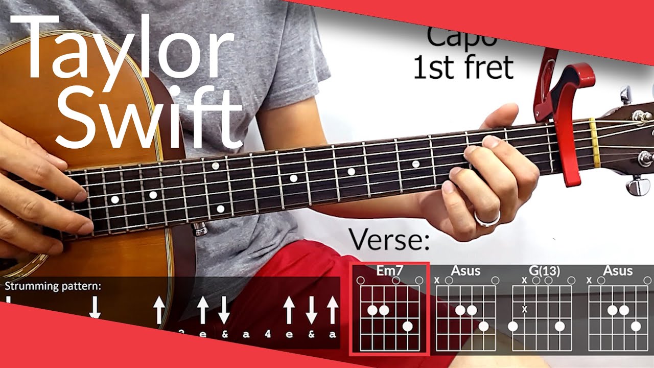 cardigan (Taylor Swift) Guitar Tutorial | Chords - YouTube