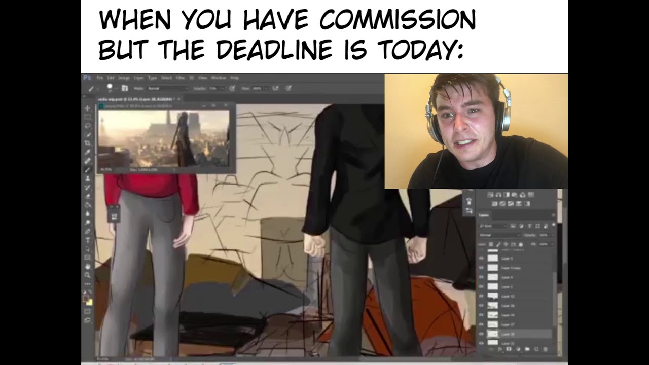 When you have Commission but the Deadline is Today (Meme) - YouTube