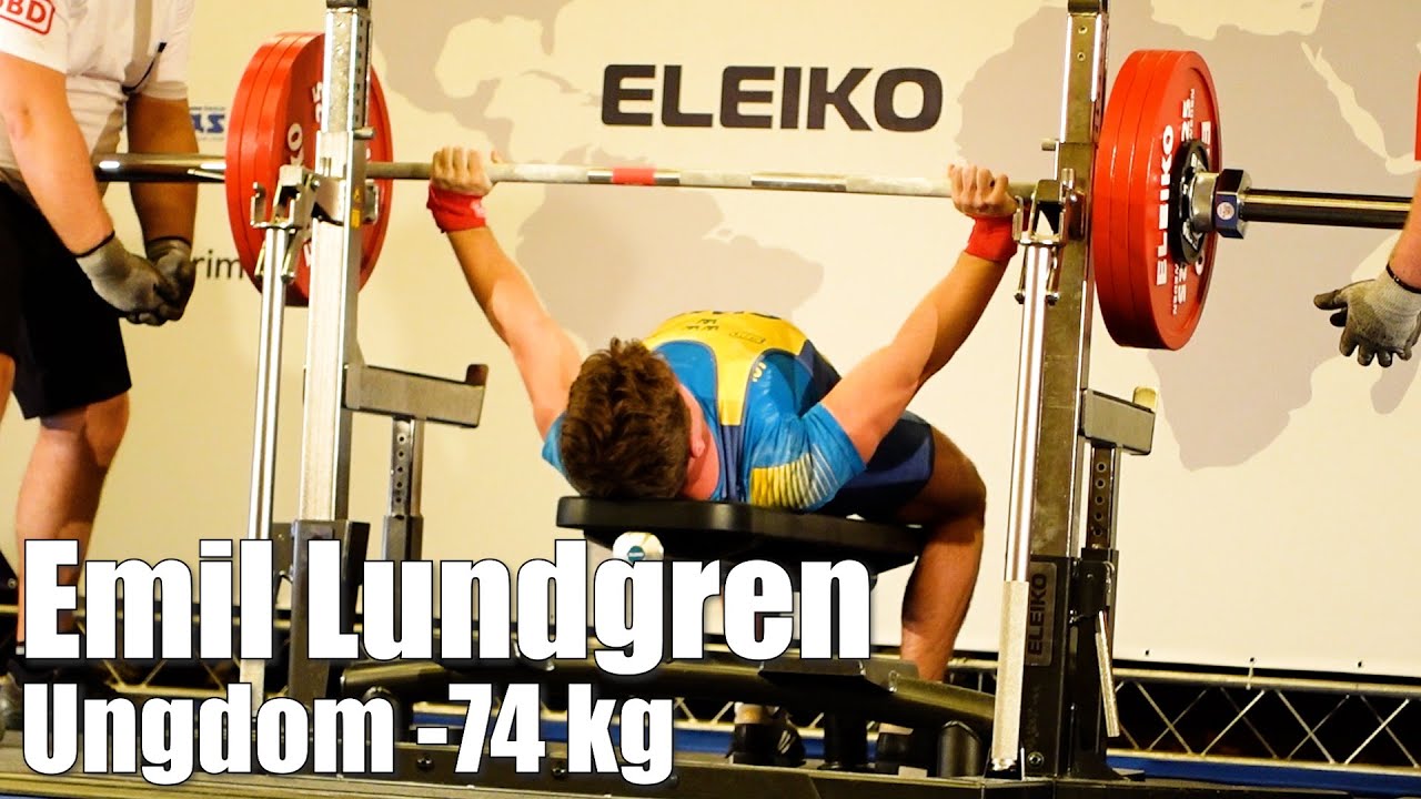 Bänk VM 2021 | Emil Lundgren Ungdom 180,5 kg @ 74 kg - YouTube