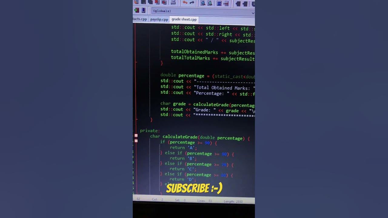 Grade Sheet Ide Dev C Cppprogramming Youtube 6128