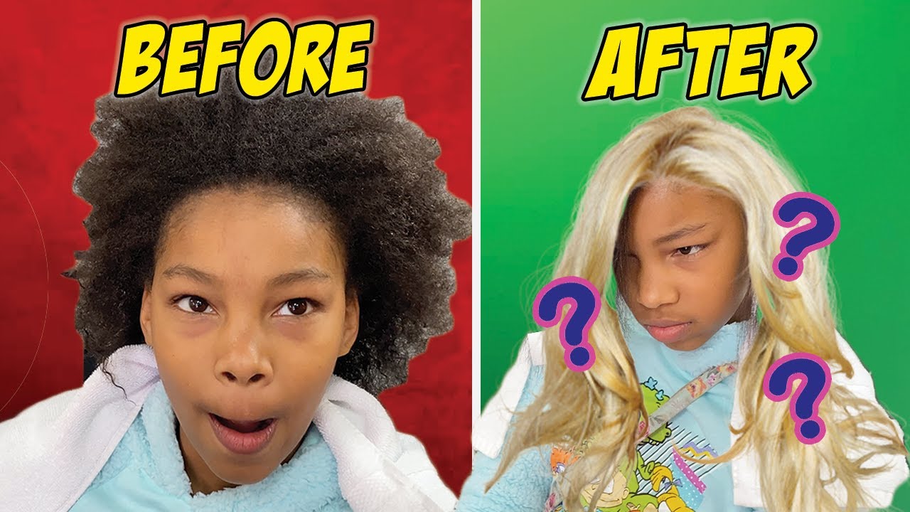Amyah's First GROWN UP Hair Style - YouTube
