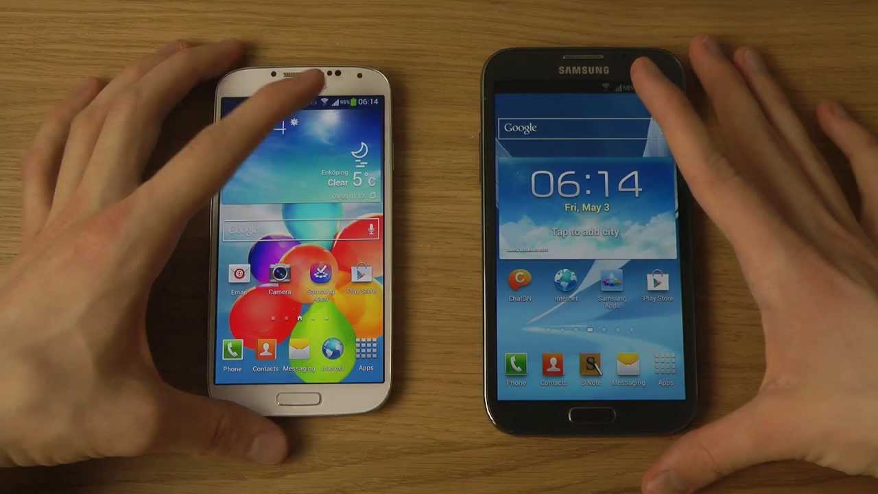 Samsung Galaxy S4 Vs Samsung Galaxy Note 2 Review Youtube