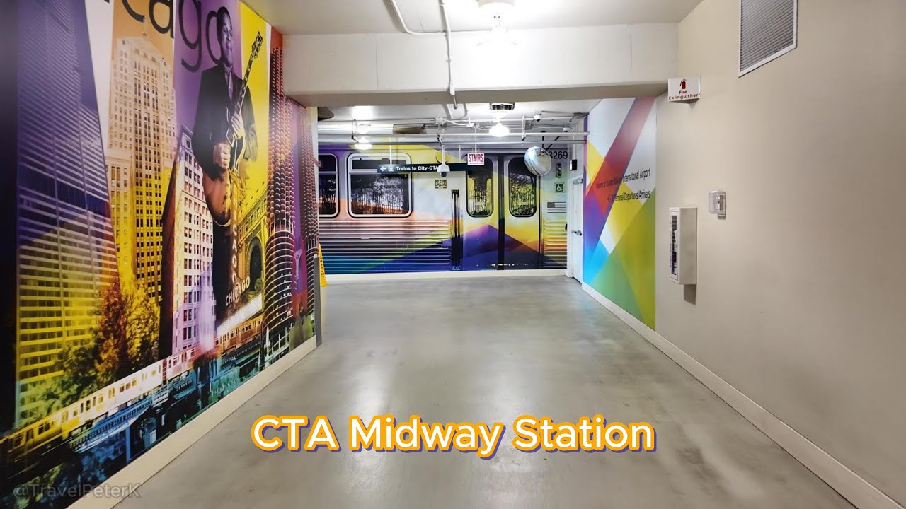 Going to CTA Midway Station from the Midway Airport baggage claim area ...