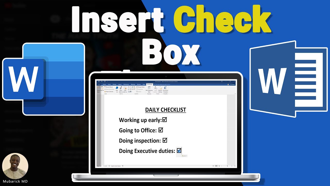 How to Insert Check Box in MS Word | How to Put Tick Box in Word - Full ...