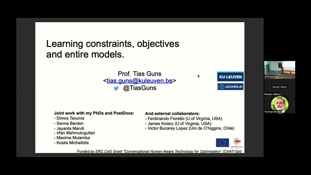 JFPC2024 keynote: Learning constraints, objectives and entire models - YouTube