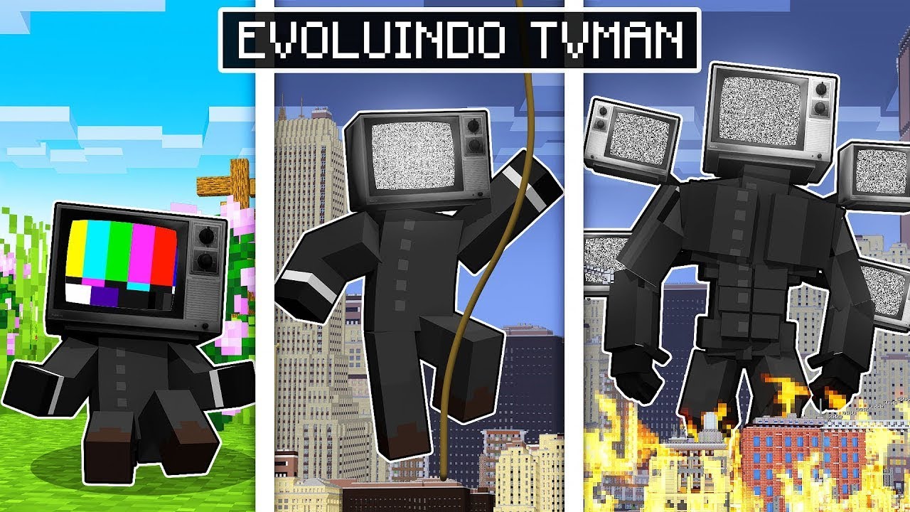 EVOLUINDO TVMAN para TVMAN DEUS no MINECRAFT - YouTube