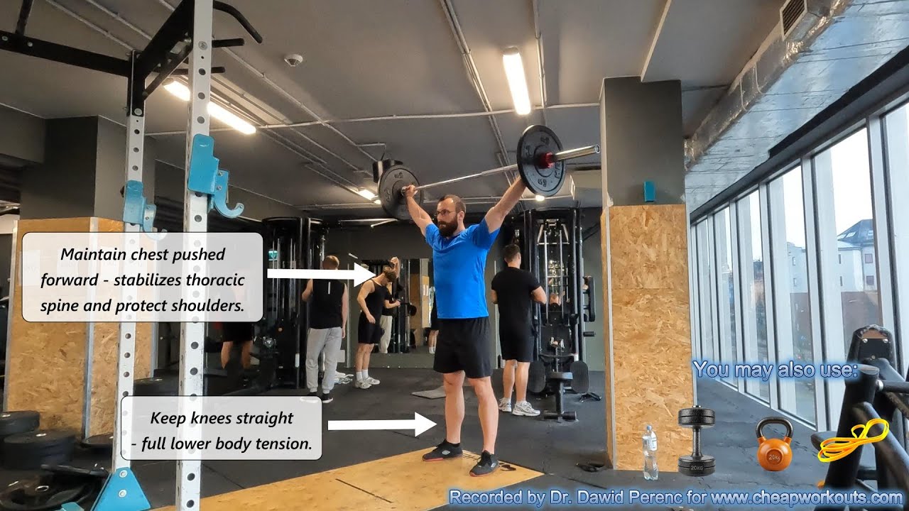 Wide grip behind neck shoulder press - YouTube
