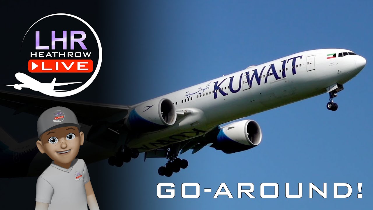Kuwait Go-Around & Smokey A380 Touchdown #planespotting #aviation - YouTube