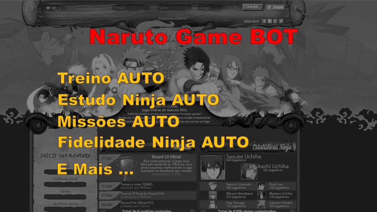 Naruto GAME BOT - Auto Treino, Missoes, Estudo Ninja, Fidelidade Ninja ...