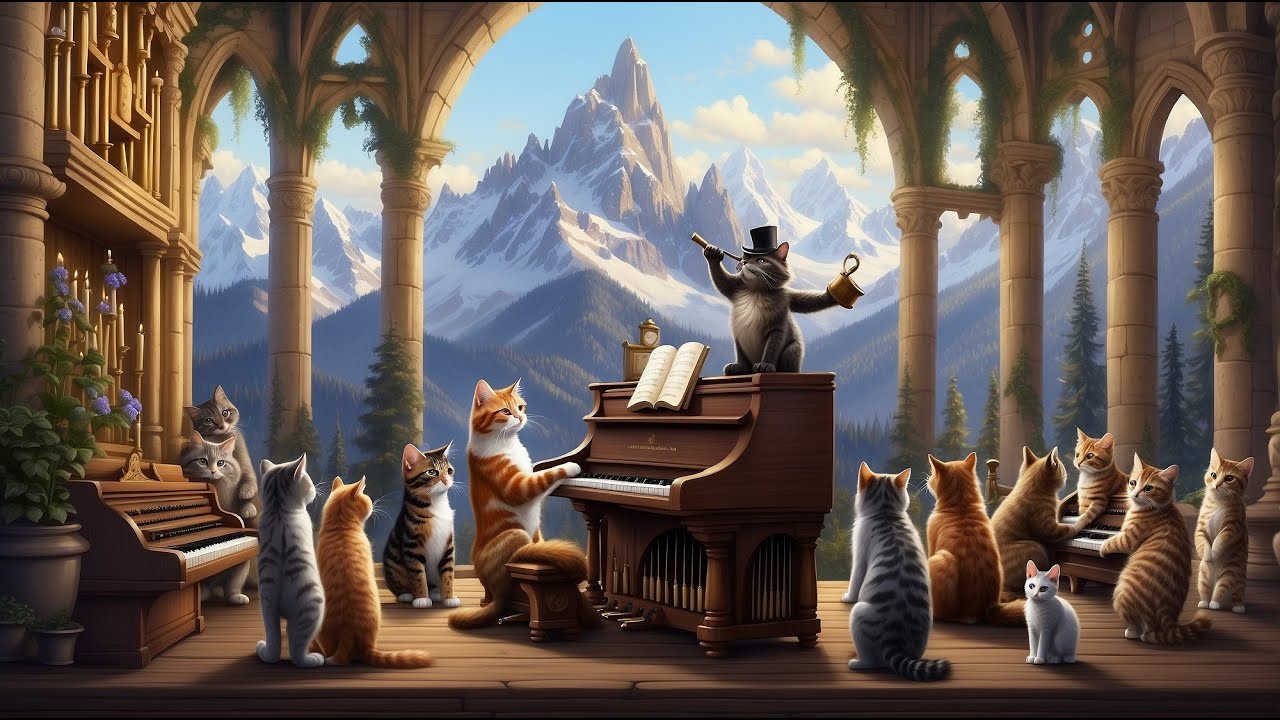 Fantastic Cats are Playing a Grand Pipe Organ in a Fantasy World - YouTube