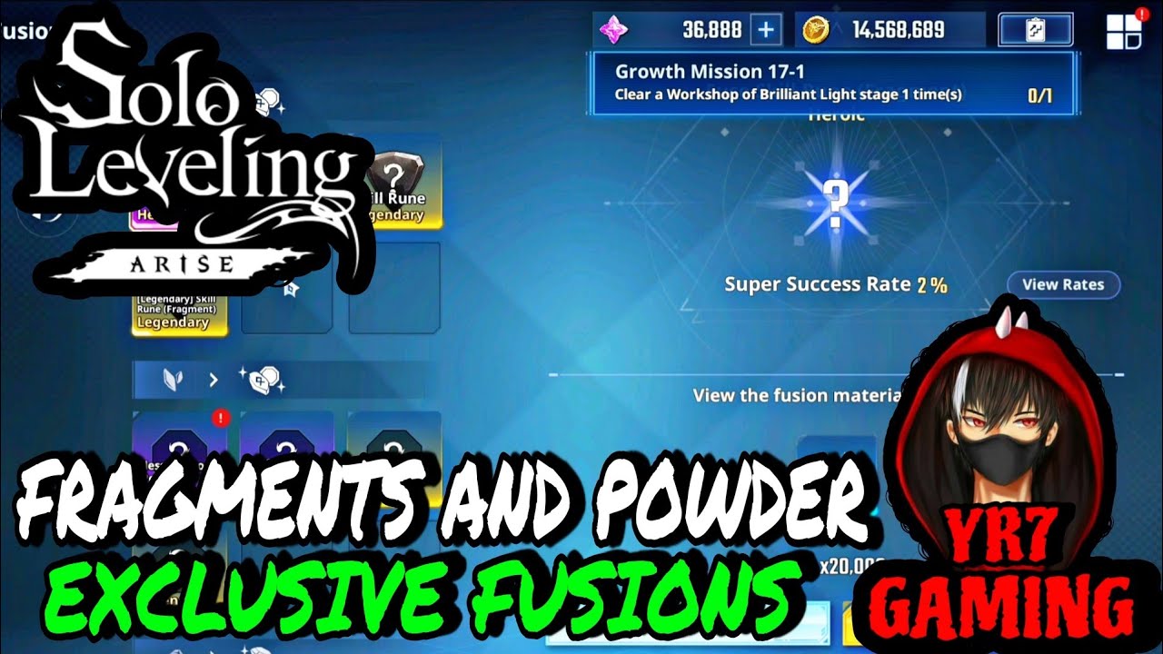 EXCLUSIVE FUSIONS🥶!! SKILL FRAGMENTS AND BLESSING POWDER 🤯💀|| SOLO ...