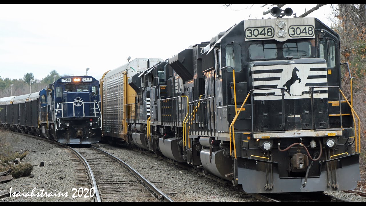 Pan Am Railways Painted C40-8 #7518 Leads an Empty Coal Train into Ayer ...