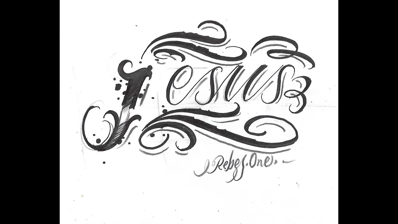 Letras para tatuar"jesus"/ chicano lettering/como hacer letras mano ...