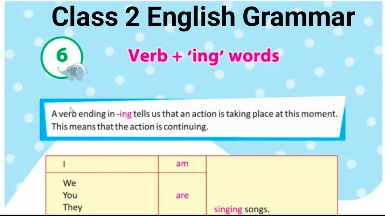 Learn English Grammar: Verb + -ing Words for Class 2 - YouTube