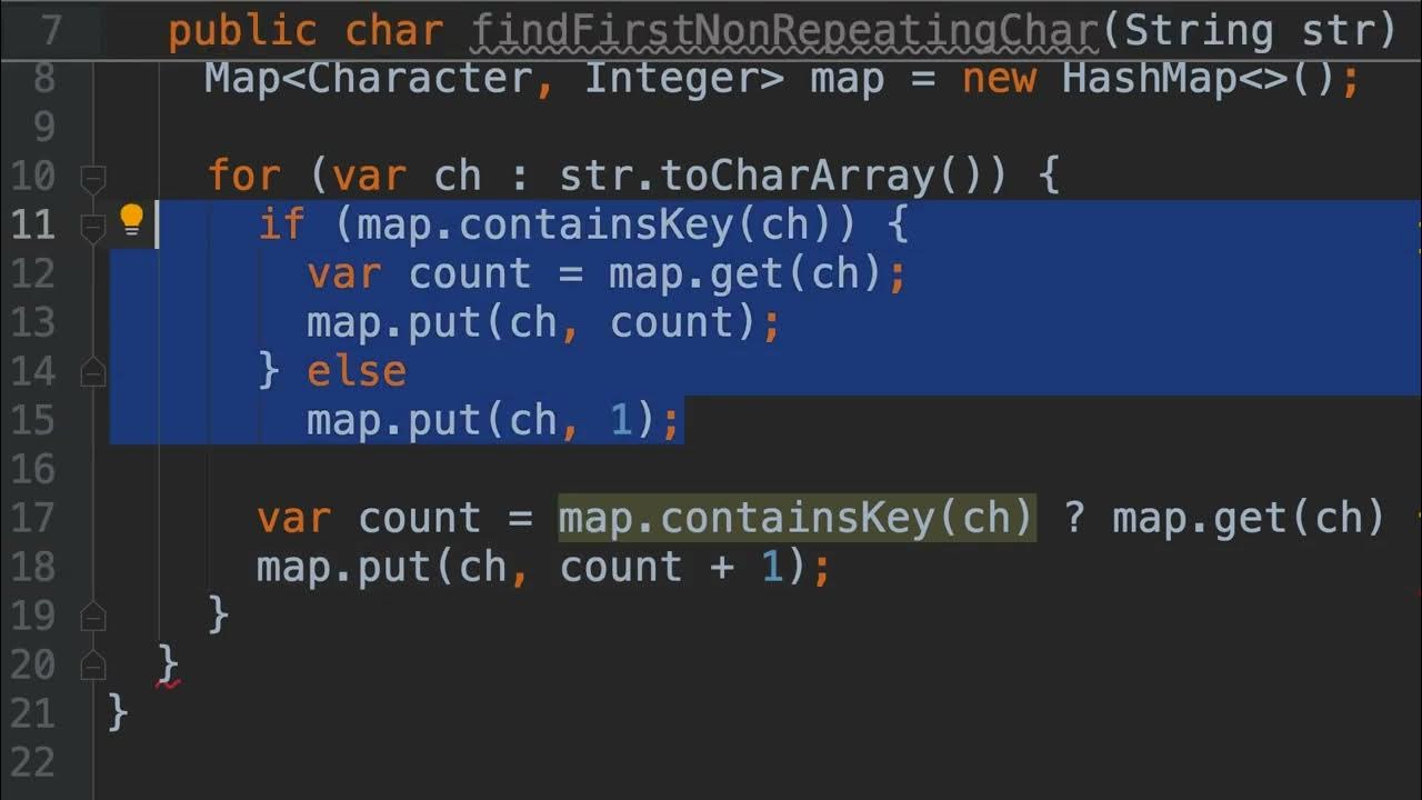 DSaA #73 - Solution First Non repeating Character [By Mosh Hamedani ...