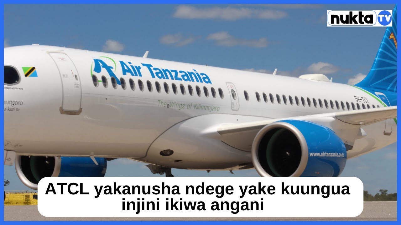 ATCL yakanusha ndege yake kuwaka moto injini ikiwa angani - YouTube