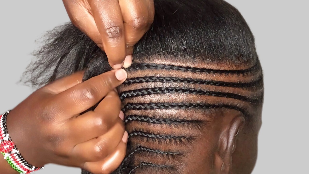 BRIDGE FREE HAND CORNROWS - YouTube