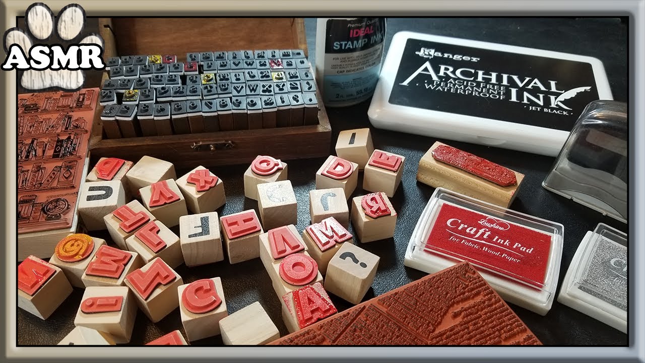 ASMR Stamping Sounds / Paper Sounds / Stamp Pads / Wooden Stamps - YouTube