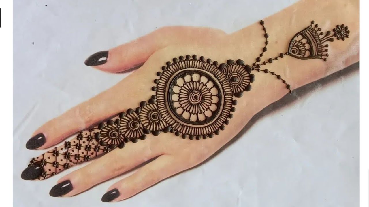 simple gol tikki 😍 easy mehndi designs for backhand stylish mehndi ...