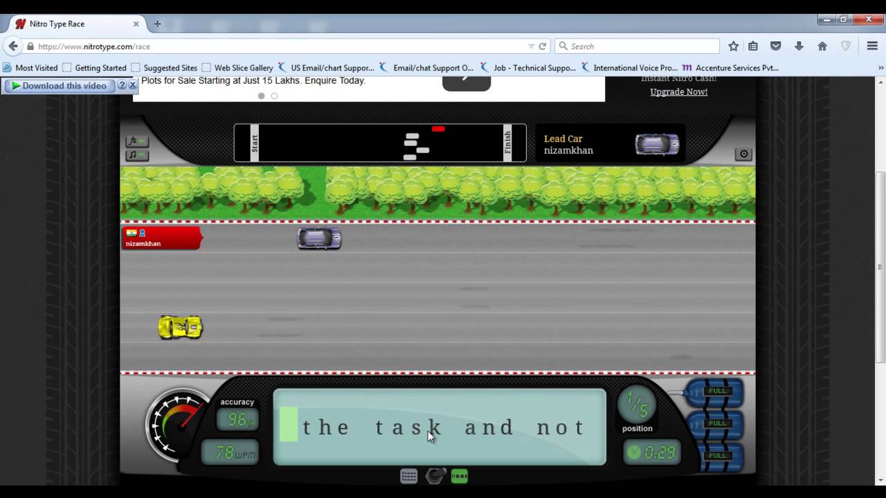 Nitro Type Racing - 80 WPM (Race Winner - Gold Medal) - YouTube