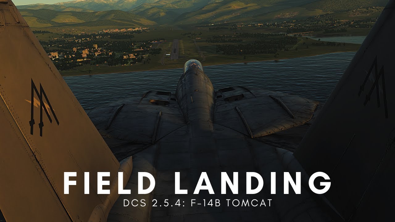 DCS 2.5: F-14 Sunset Field Landing Overhead Break - YouTube