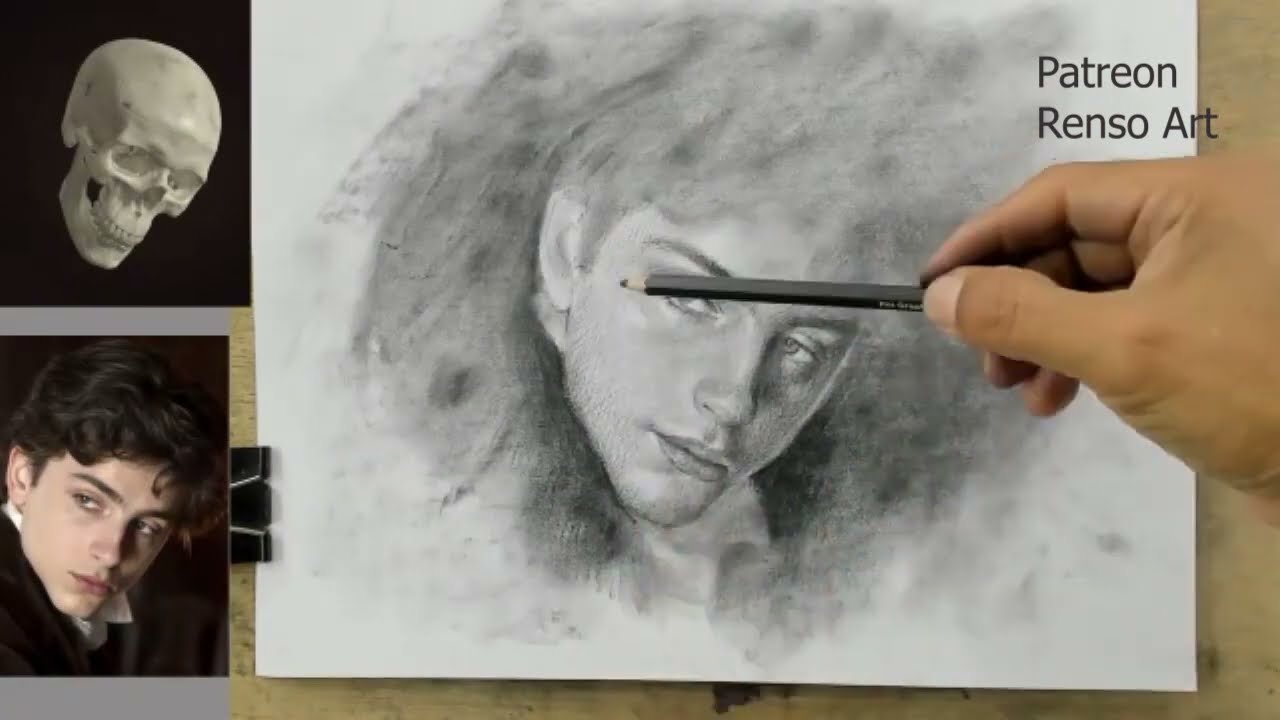 Charcoal and Graphite drawing (from 3 hours group class on Patreon ...