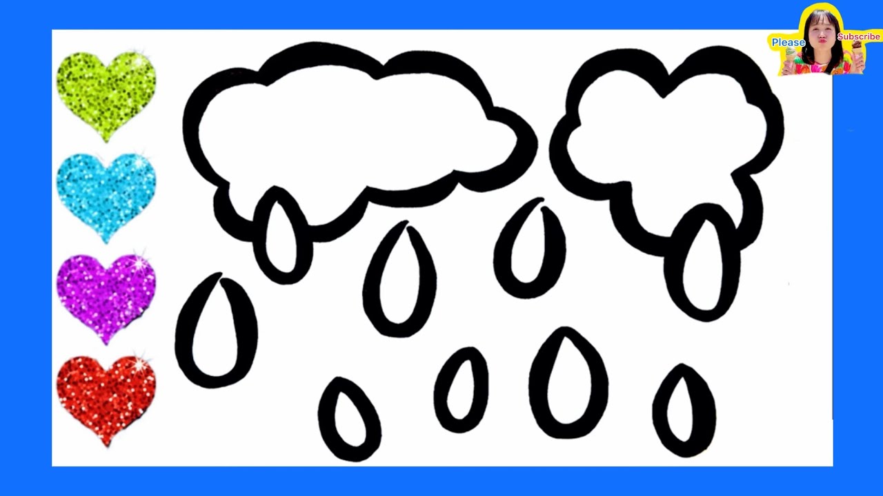 How to draw Rain Cloud step by step || rain cloud Drawing || Drawing ...