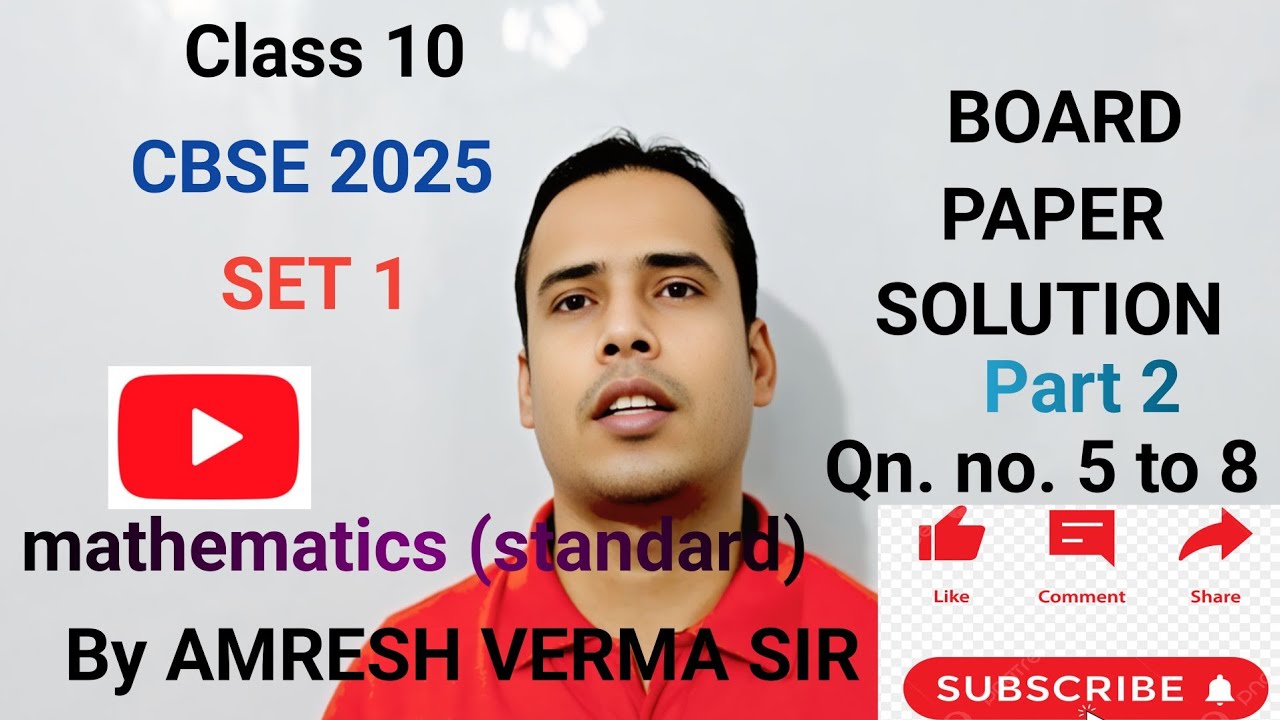 CBSE BOARD CLASS 10TH 2025 MATHS STANDARD BY AMRESH VERMA PART 2 - YouTube