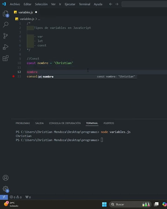 Tipo de variable const en JavaScript | ProgramadorJS - YouTube