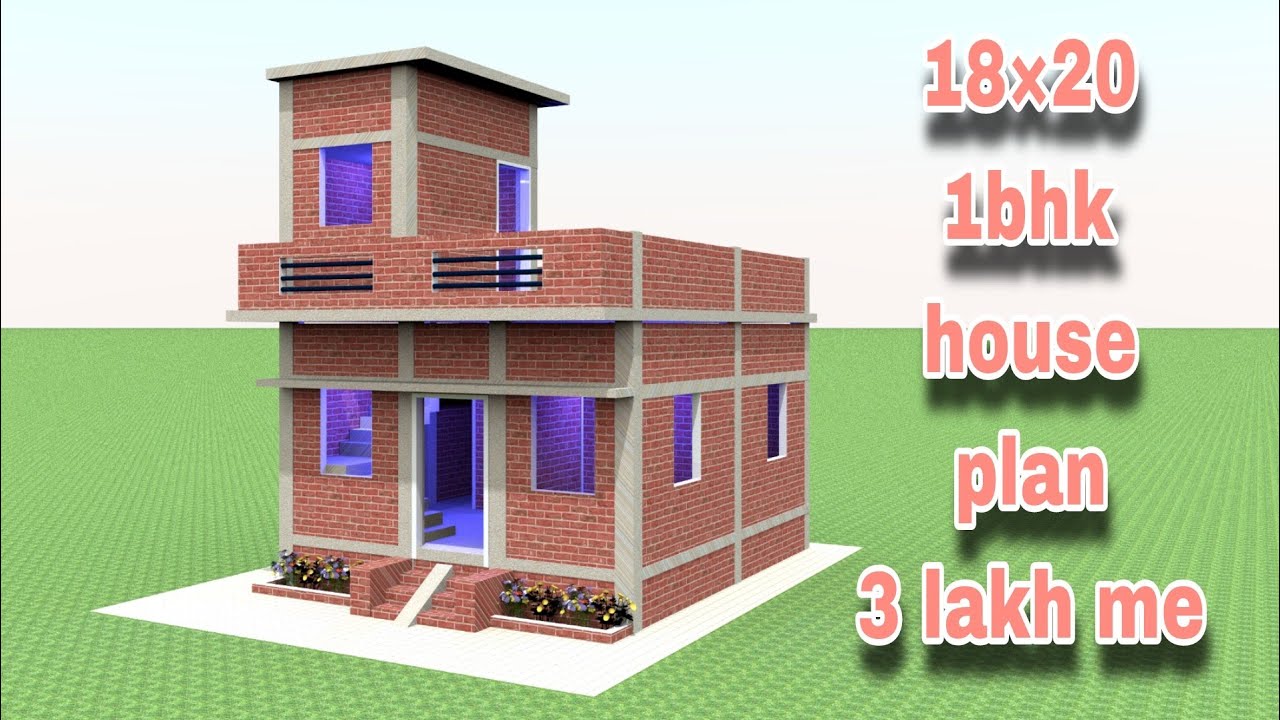 18'×20' sqft me Beautiful 1BHK House plan| 18*20 घर का नक्शा | small ...