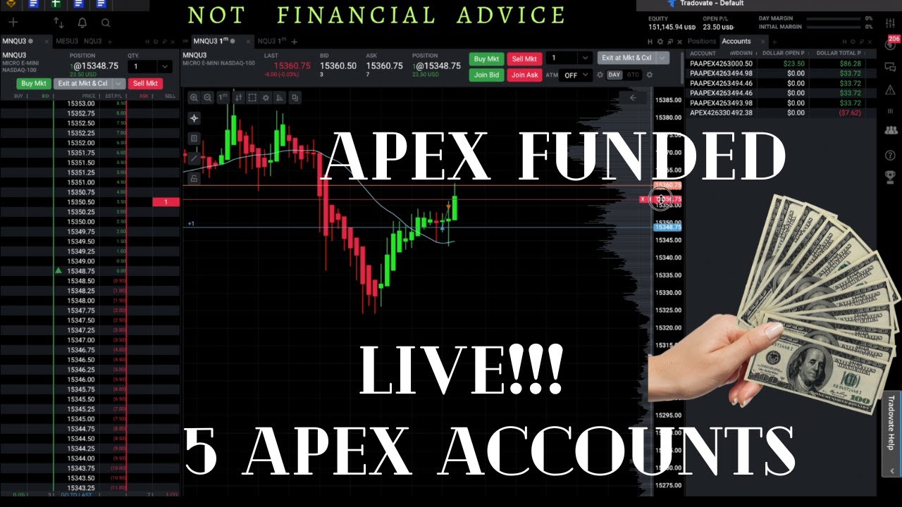 APEX Payout? Live NQ trading! Day 1 to first Apex withdraw!! (5 Funded ...