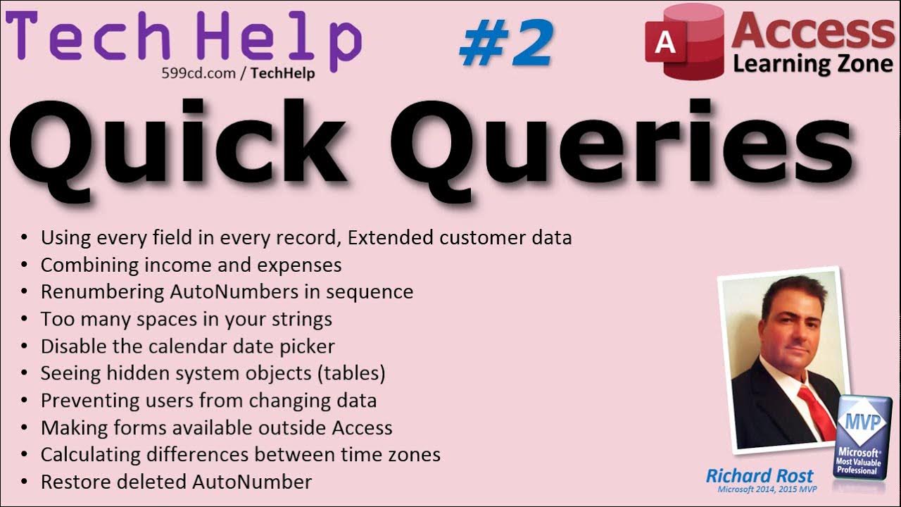 Microsoft Access TechHelp Quick Queries #2 - Income & Expenses, Renumbering AutoNumbers, More ...