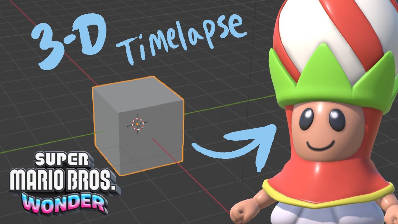 [Blender 3D Timelapse] Poplin (Super Mario Bros. Wonder) - YouTube