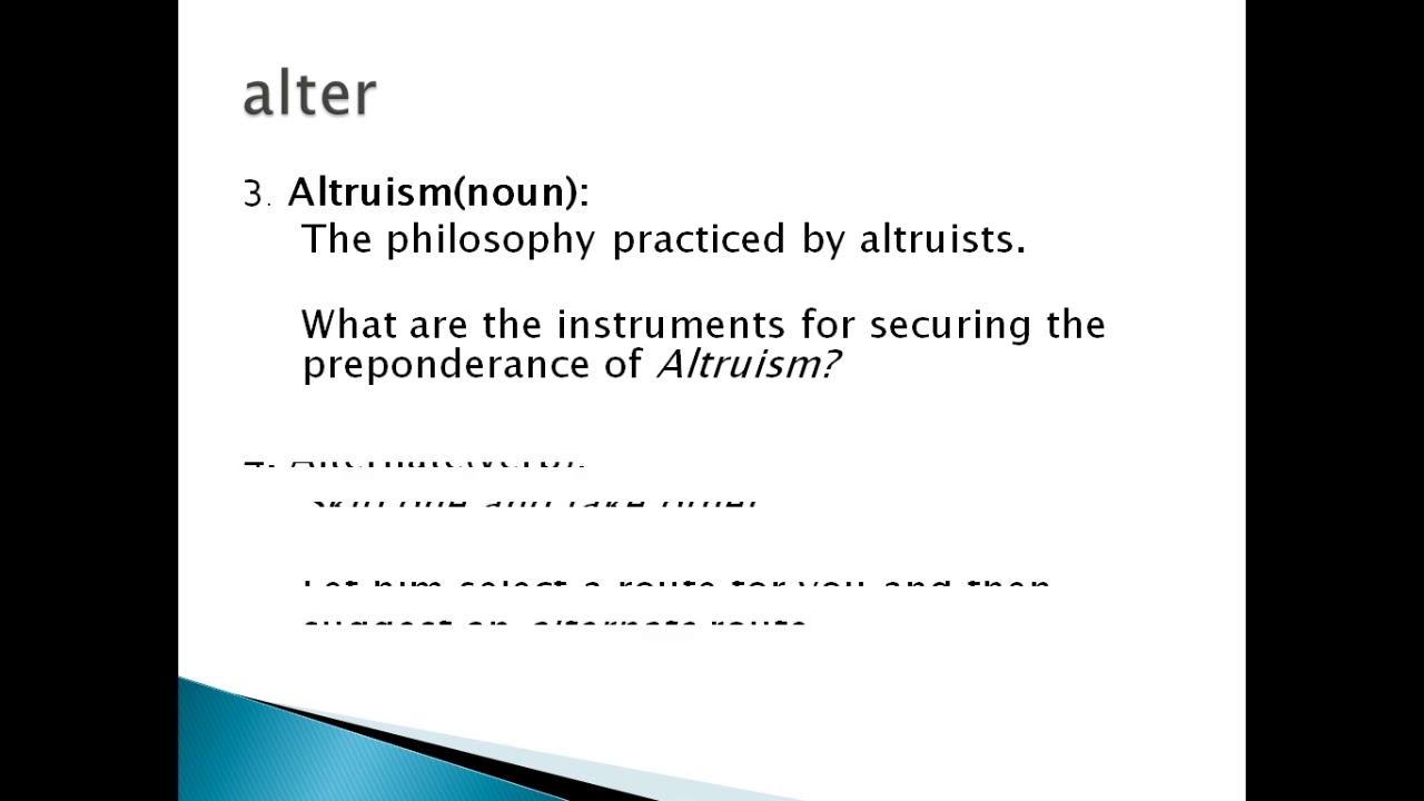 Latin Root "alter" forming different English words. Explanation in ...