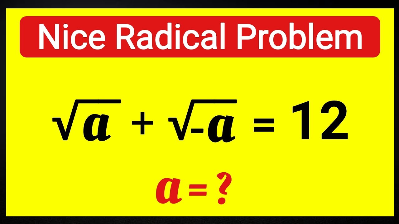 A tricky Harvard Exam Question | Nice Radical Math Problem.!! - YouTube