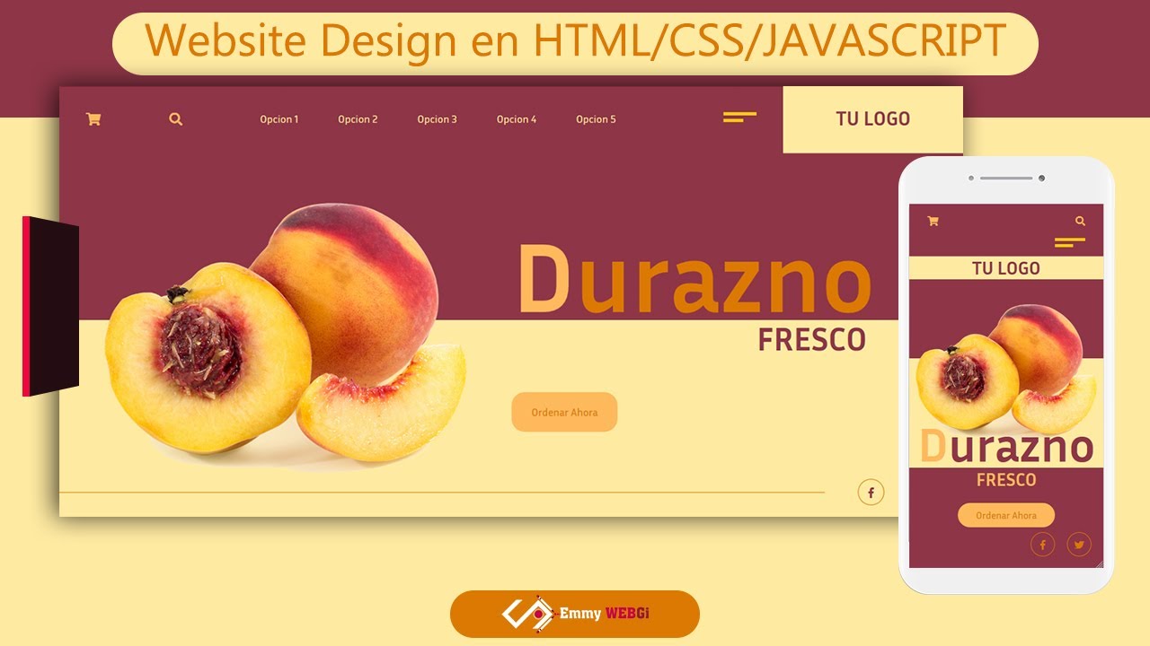 Website Design Fruit Product Responsive | Con HTML CSS y JAVASCRIPT ...