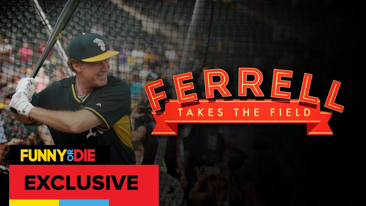 Will Ferrell Takes Batting Practice With The Oakland A's - YouTube